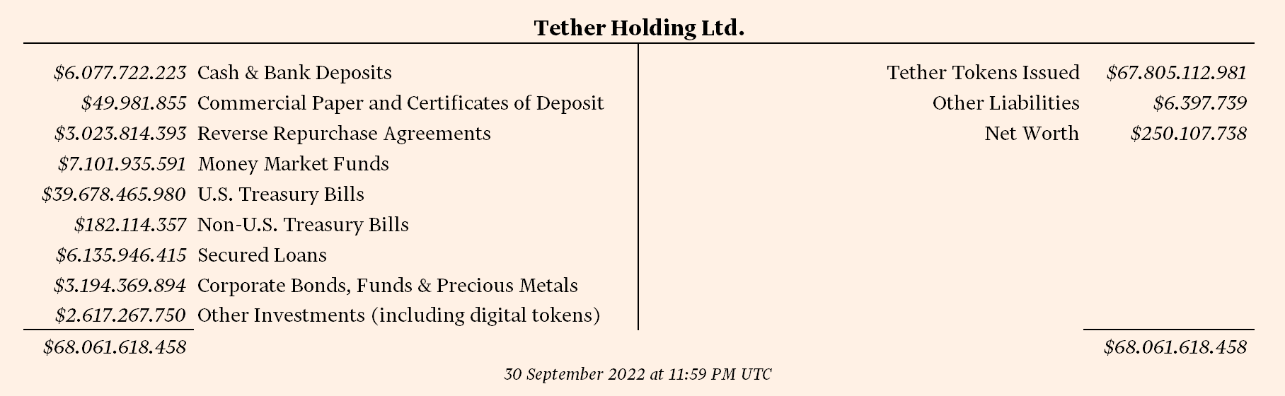 Análisis de Tether Holdings Ltd. (Septiembre de 2022) » Al Poniente
